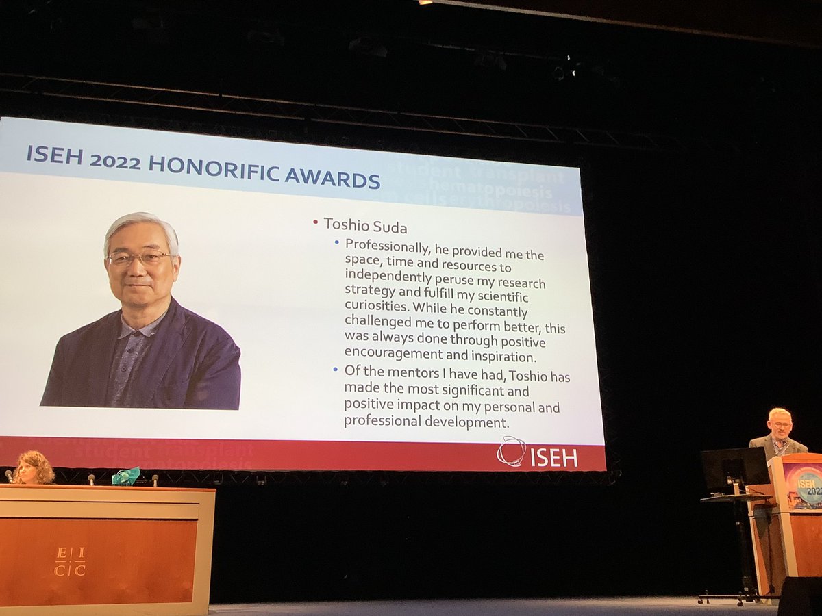 【Awards and Commendations】Dr. Toshio Suda received the 2022 ISEH ...